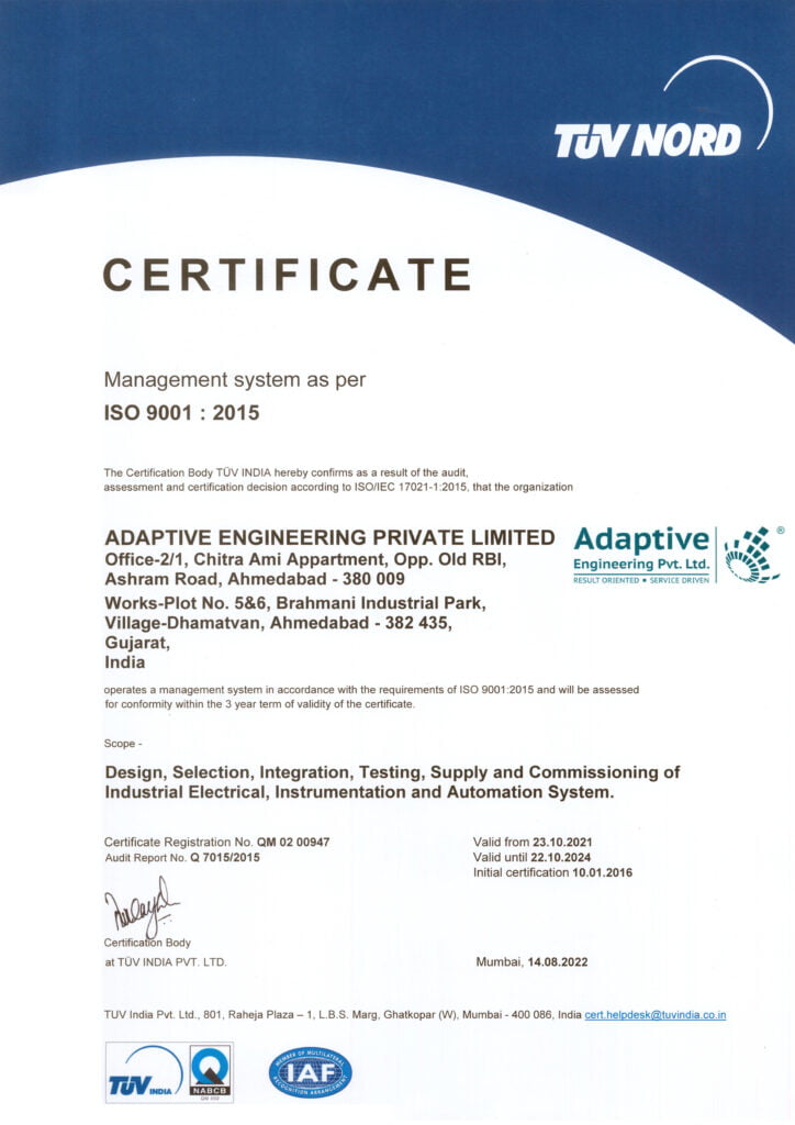 Certification - Adaptive Engineering