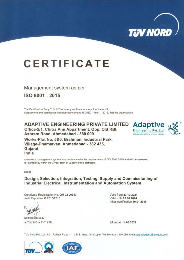 Certification - Adaptive Engineering